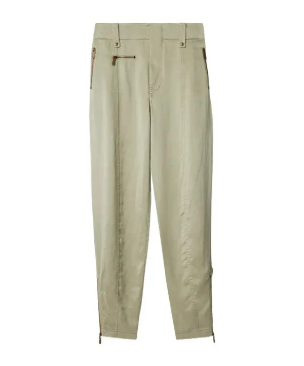 Burberry Tapered-leg Zip Detailed Trousers - Skylark