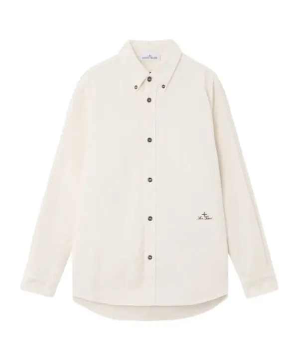 Stone Island Logo Embroidered Shirt