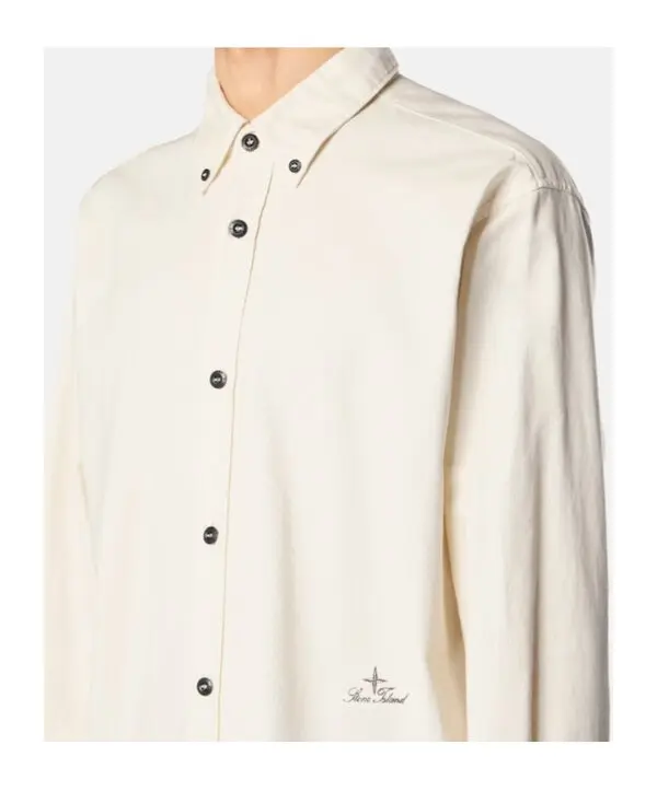 Stone Island Logo Embroidered Shirt
