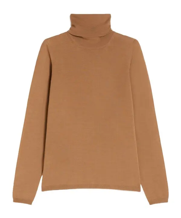 Max Mara Wool Knit Turtleneck Jumper - Camel