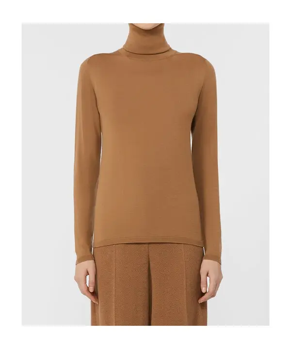 Max Mara Wool Knit Turtleneck Jumper - Camel