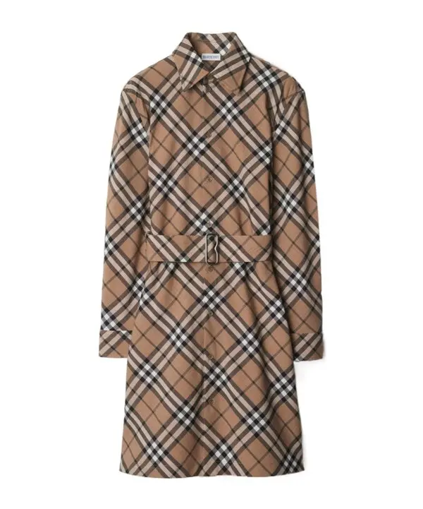 Burberry Checked Belted Shirt Dress