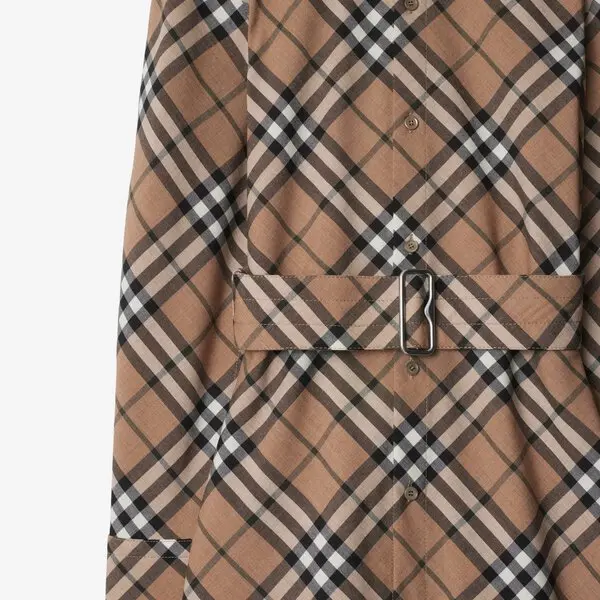 Burberry Checked Belted Shirt Dress
