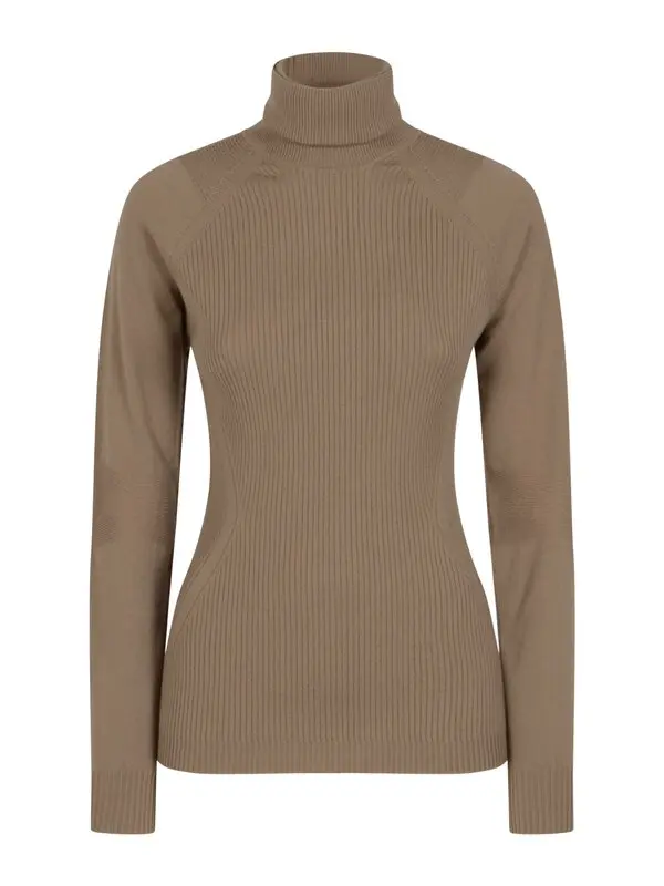 Moncler Logo Embroidered High Neck Jumper