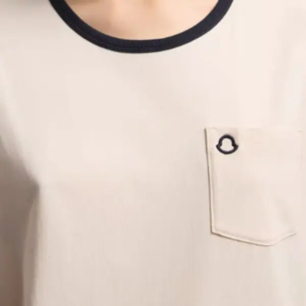 Moncler Logo Embroidered Crewneck T-shirt - Pink