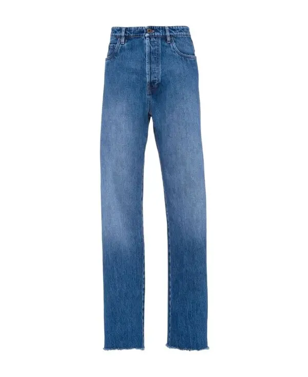 Miu Miu Straight Leg Jeans With Logo Detail