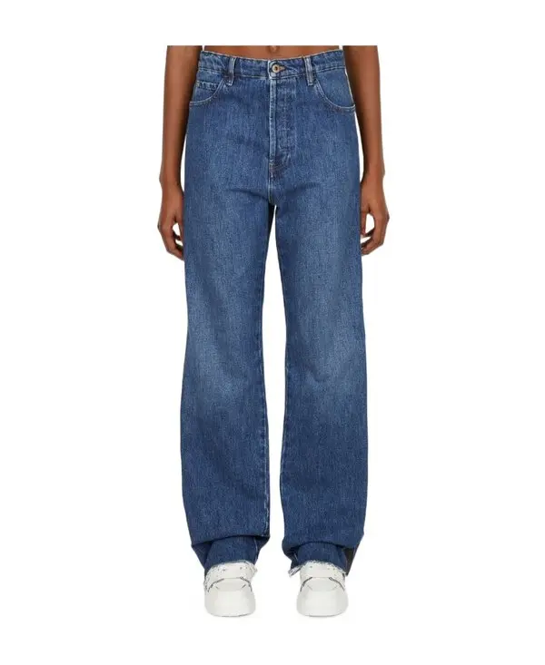 Miu Miu Straight Leg Jeans With Logo Detail