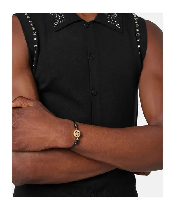 Versace Medusa '95 Embellished Bracelet - Black