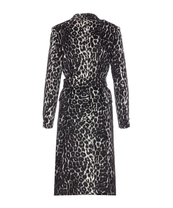 Tagliatore Double Breasted Leopard Print Coat