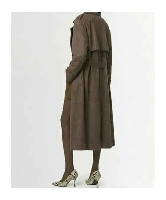 THE FRANKIE SHOP Pembroke Faux Suede Trench Coat