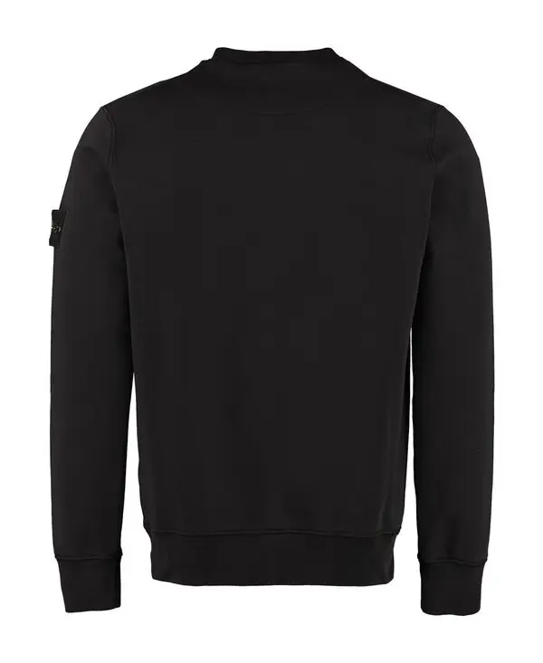 Stone Island Logo Patch Crewneck Sweatshirt - Black