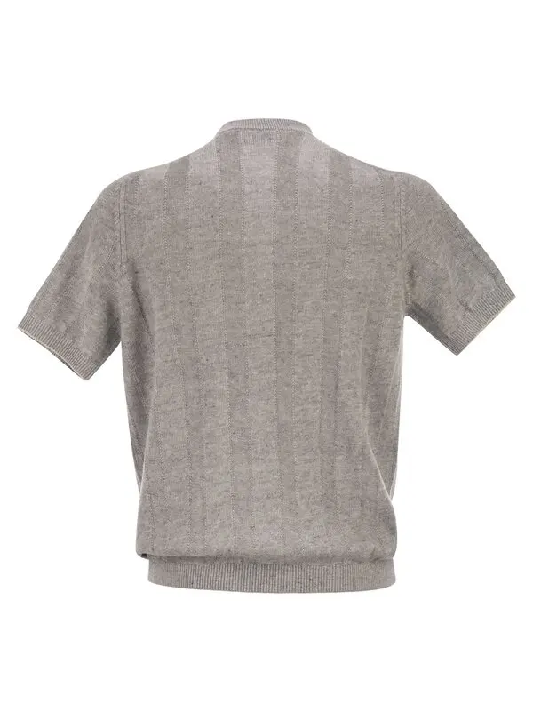 Brunello Cucinelli Henley Collared Knit Polo Shirt