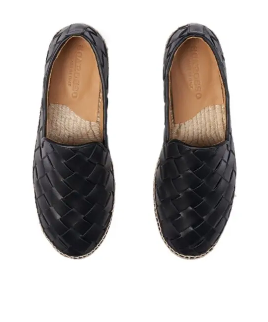 SCAROSSO Martina Woven Espadrilles - Black