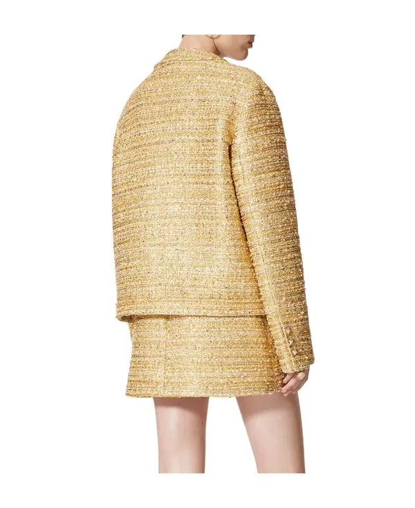 Valentino Garavani Tweed Sequined Jacket With Rivet Buttons