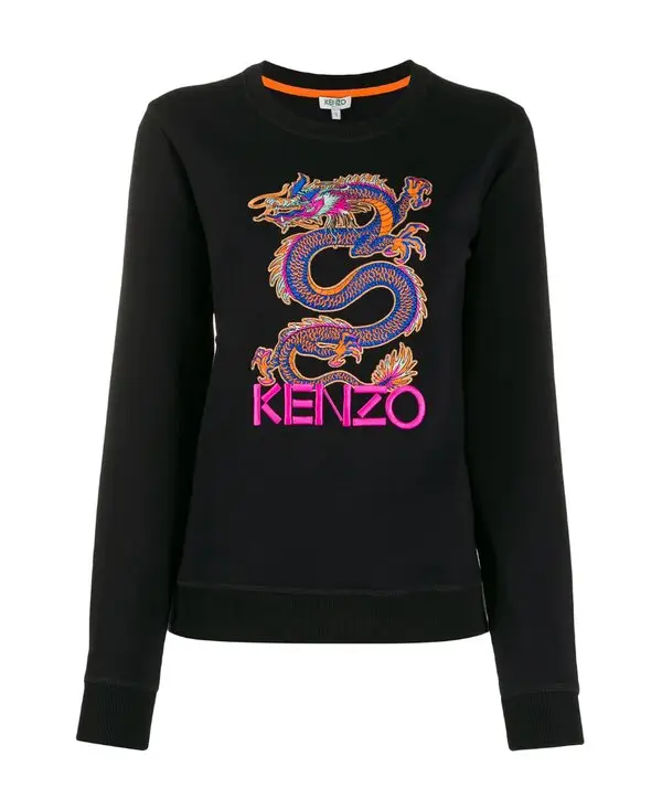 Kenzo Embroidered Dragon Logo Sweater
