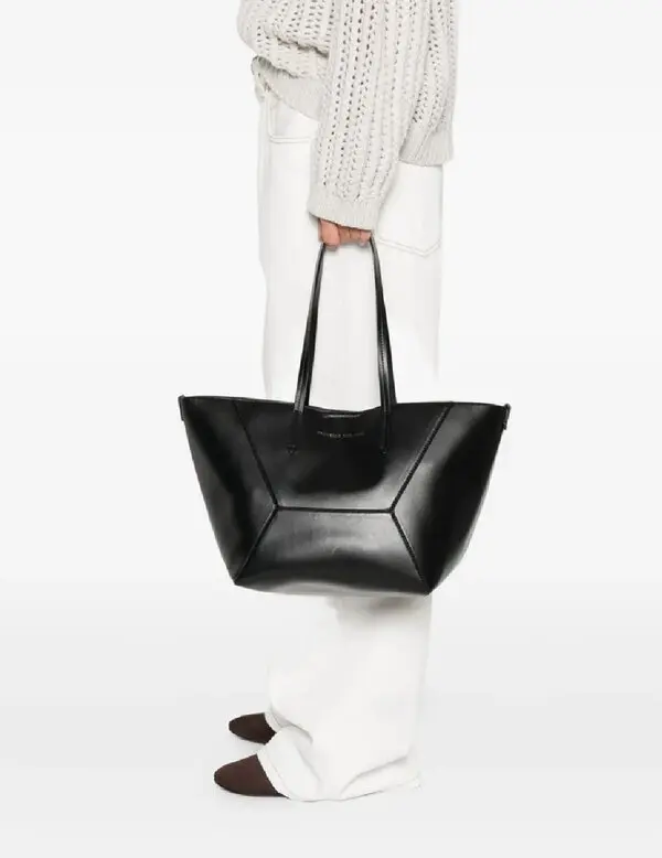 Brunello Cucinelli Panelled Leather Tote Bag - Black
