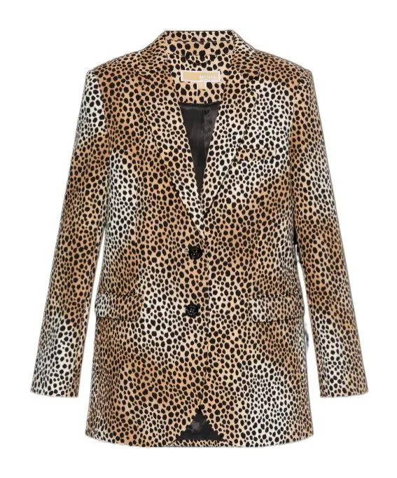Michael Kors Animal Print Single Breasted Blazer - Nude