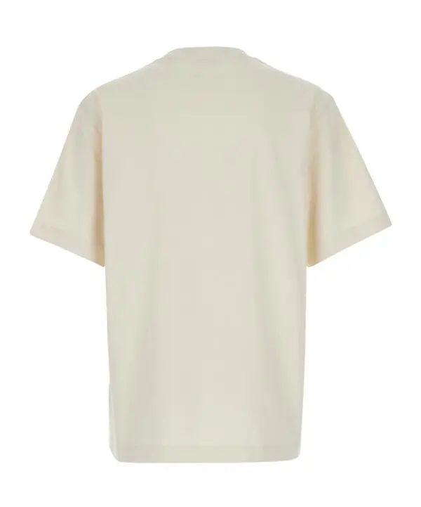 Burberry Logo Embroidered Crewneck T-shirt - Cream