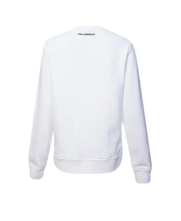Karl Lagerfeld Long-sleeved Crewneck Sweater With Graphic Print - White