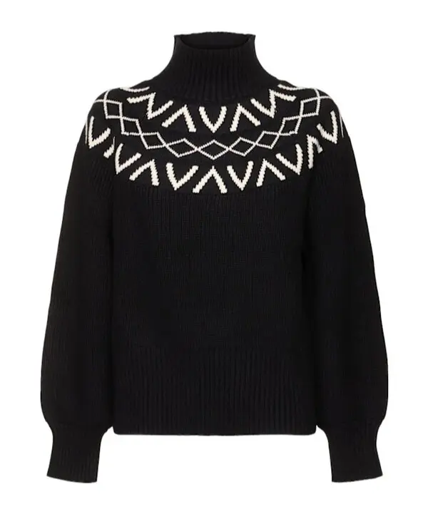 Varley Marcie Fairisle Yoke Knit Sweater - Black