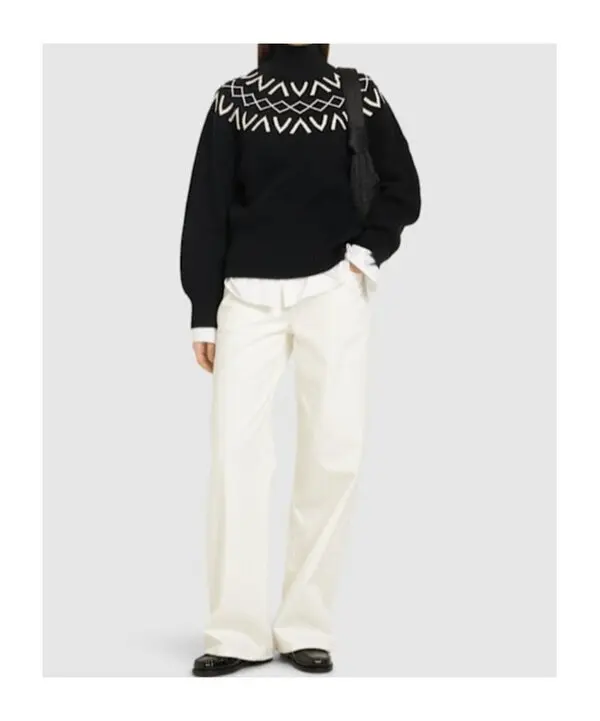 Varley Marcie Fairisle Yoke Knit Sweater - Black