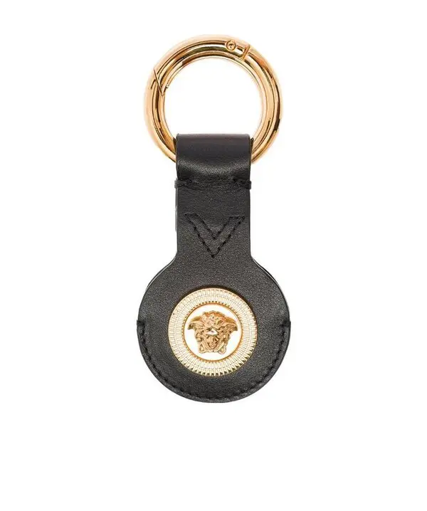 Versace Medusa Plaque Keyring - Black
