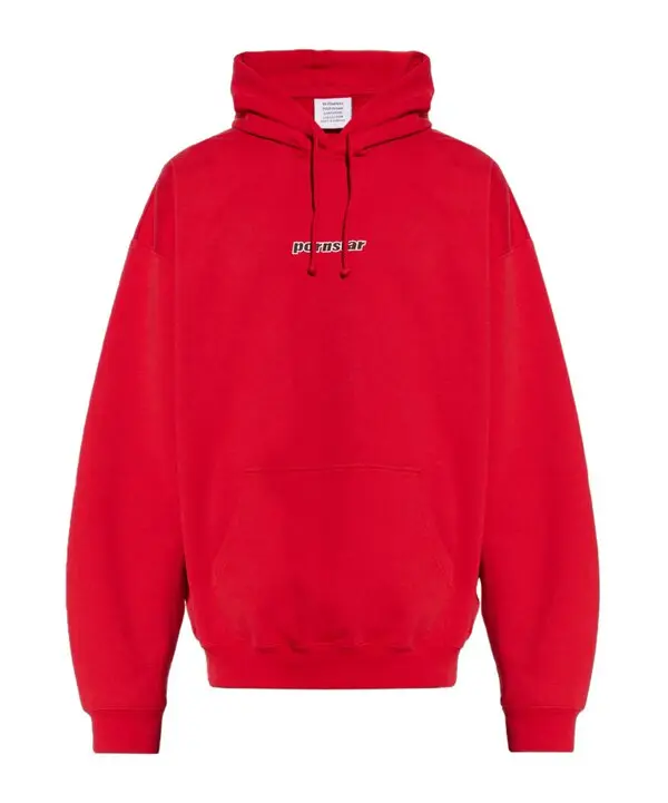 Vetements Long-sleeved Hooded Sweatshirt - Red