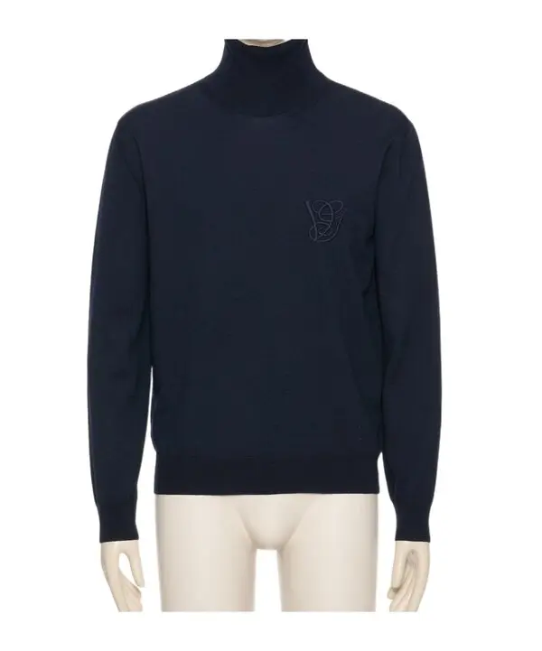 Valentino Garavani Wool High-neck Jumper With Vg Embroidery