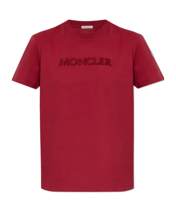 Moncler Embroidered Tonal Logo T-shirt - Wine Red