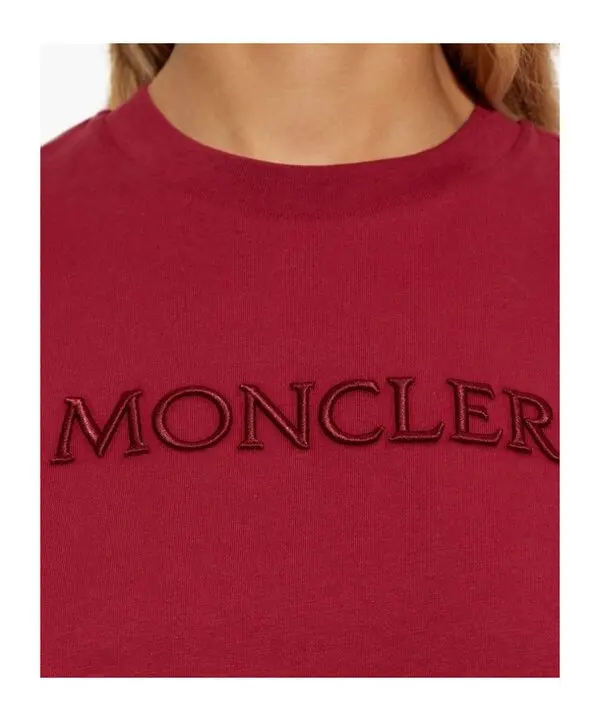 Moncler Embroidered Tonal Logo T-shirt - Wine Red