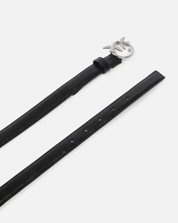 Pinko Bird-buckle Slim Leather Belt