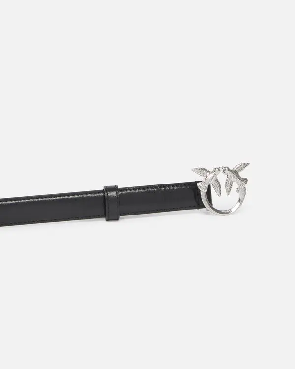 Pinko Bird-buckle Slim Leather Belt