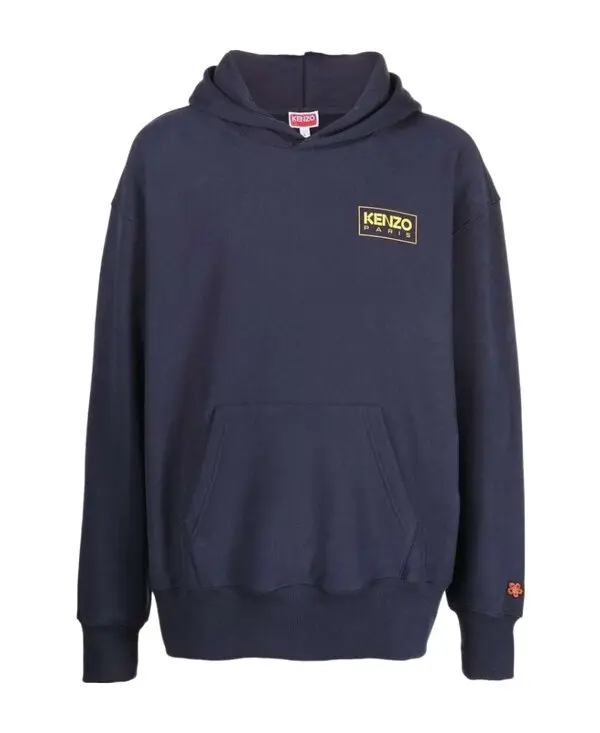 Kenzo Logo Printed Pouch Pocket Hoodie