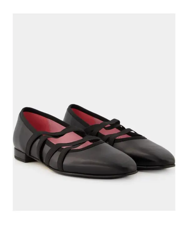 CAREL Leather Square Toe Ballerina Flats
