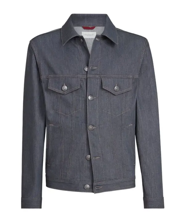 Brunello Cucinelli Denim Trucker Jacket - Medium Gray