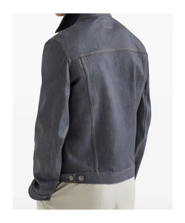 Brunello Cucinelli Denim Trucker Jacket - Medium Gray