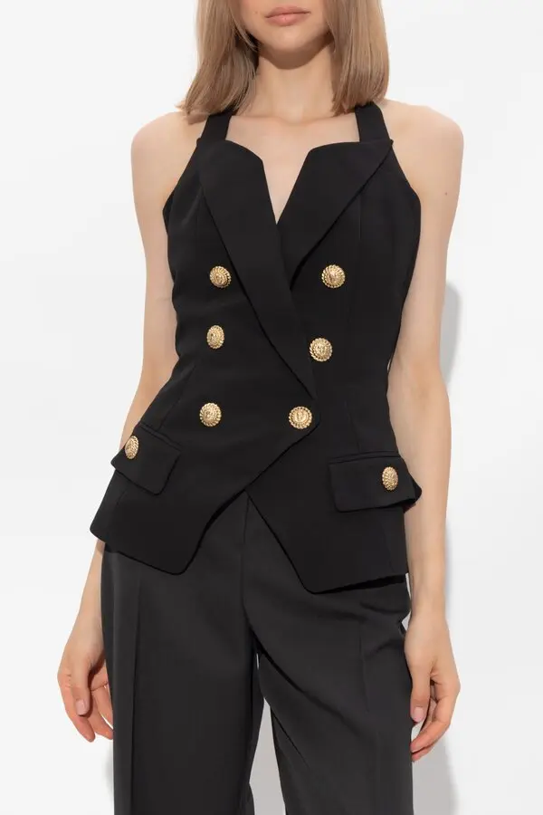 Balmain Double-breasted Halterneck Top