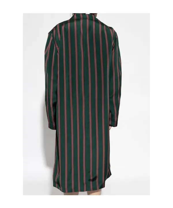 Dries Van Noten Striped Double-breasted Coat