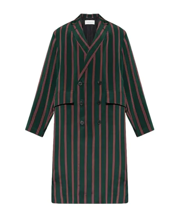 Dries Van Noten Striped Double-breasted Coat - No