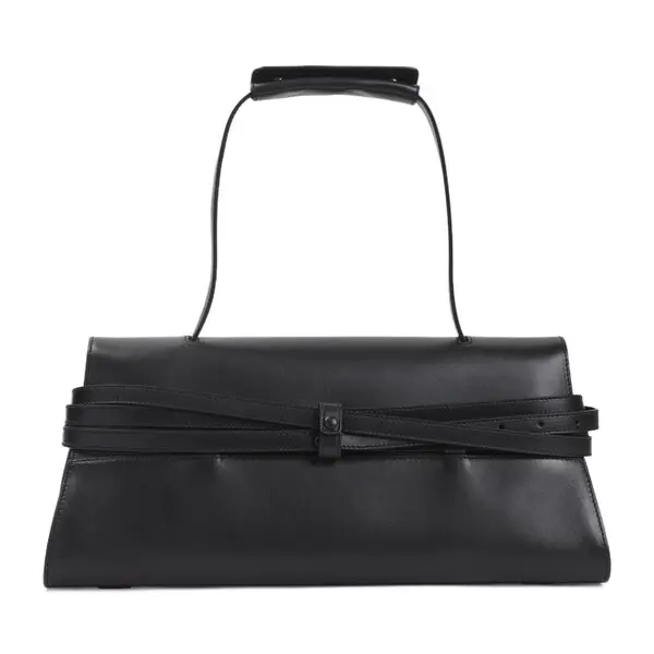 Moschino Medium Tie Detailed Shoulder Bag - Black