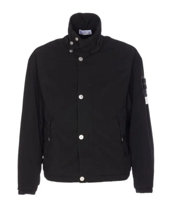 Stone Island Logo Patch Elasticated Hem Jacket - Black
