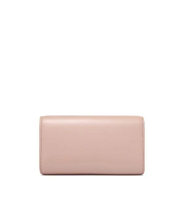 CHRISTIAN LOUBOUTIN Studded Leather Wallet With Chain Strap - Nude