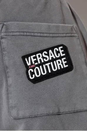 Versace Logo Patch Wide-leg Sweatpants