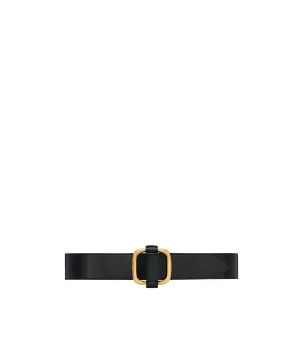 Saint Laurent Oval Wide Belt - Black