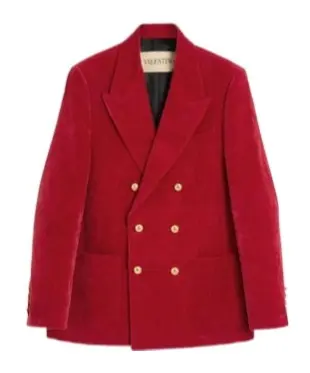 Valentino Garavani Double-breasted Cotton And Linen Velvet Jacket