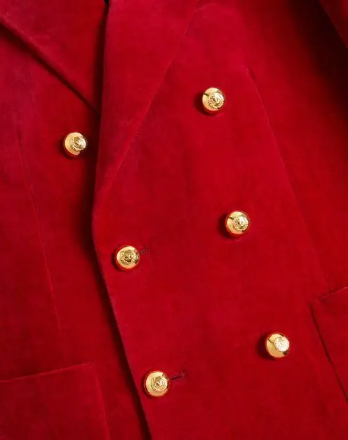 Valentino Garavani Double-breasted Cotton And Linen Velvet Jacket