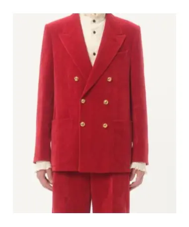 Valentino Garavani Double-breasted Cotton And Linen Velvet Jacket
