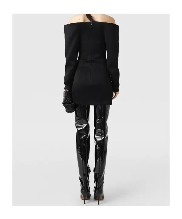 Stella McCartney Off-shoulder Long-sleeve Mini Dress
