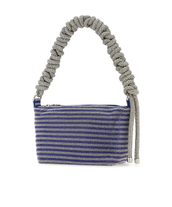 Kara Embellished Mesh Phone Cord Zipped Shoulder Bag - Multicolor