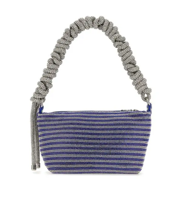 Kara Embellished Mesh Phone Cord Zipped Shoulder Bag - Multicolor